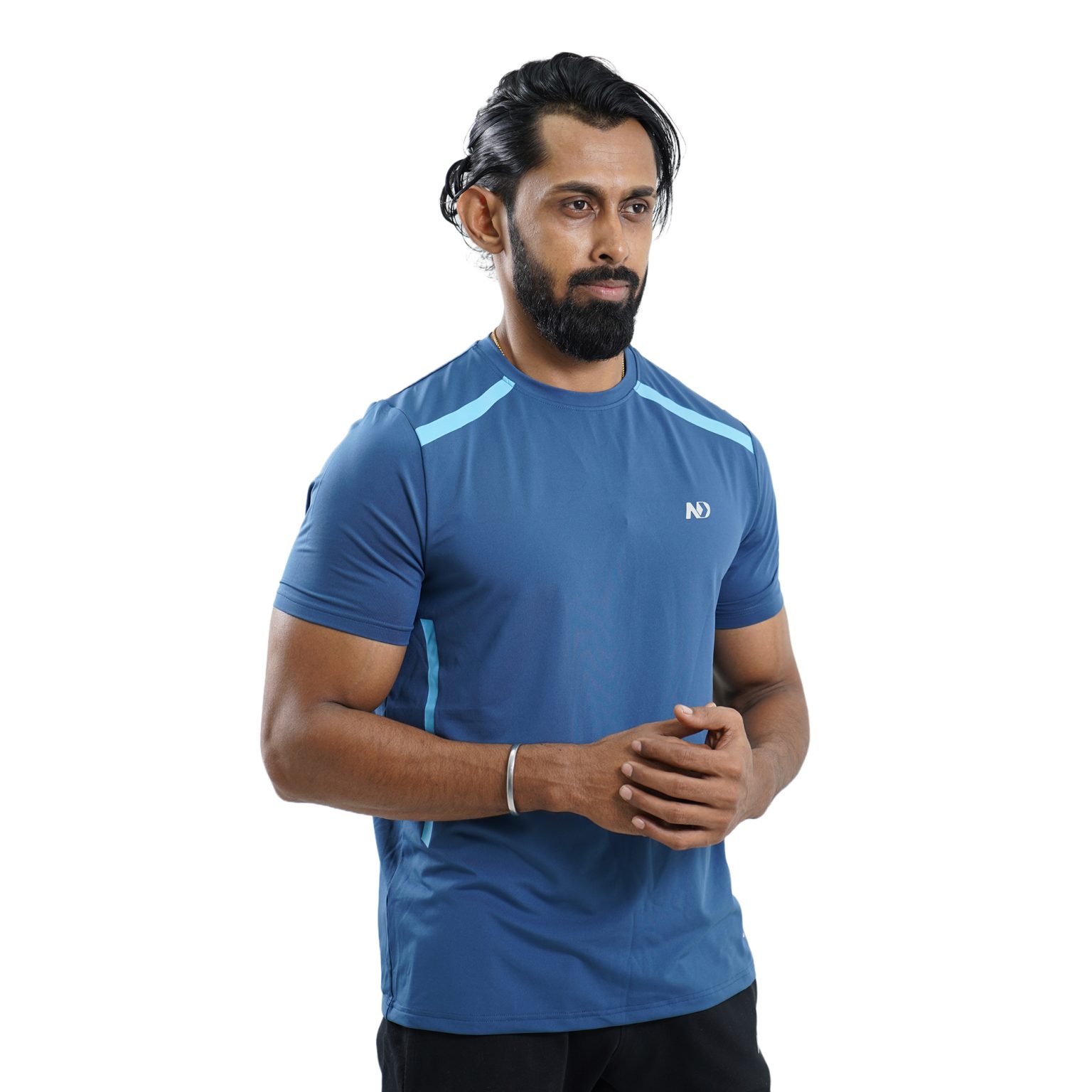 ND Essential Drop Shoulder T-Shirt - Blue - Nutrition Depot Bangladesh