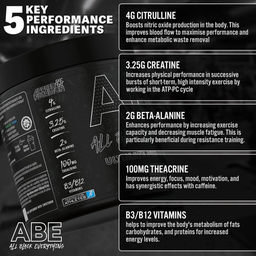 Applied Nutrition ABE Ultimate Pre Workout, Energy Flavor, 30 Serving ...