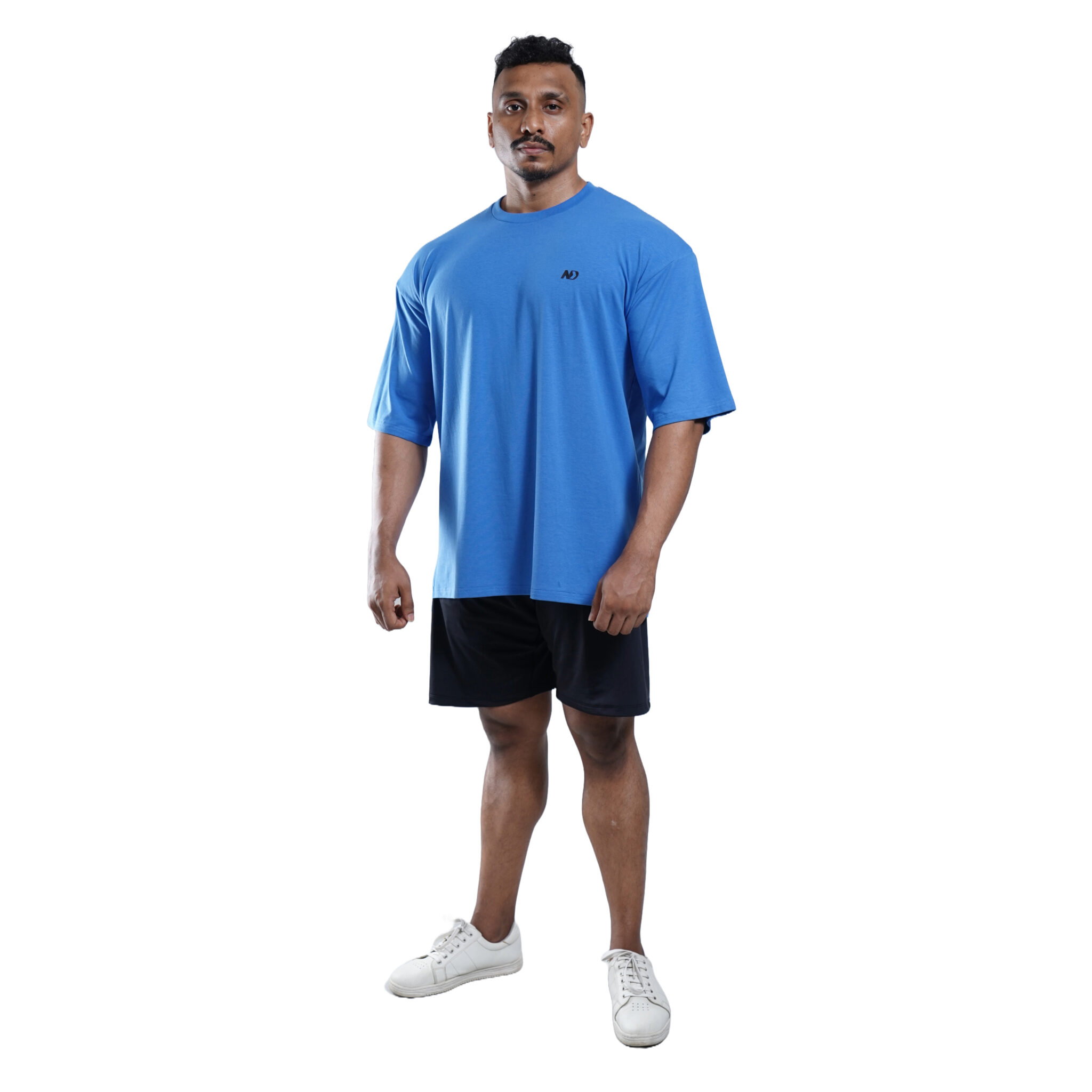 ND Essential Drop Shoulder T-Shirt - Blue - Nutrition Depot Bangladesh