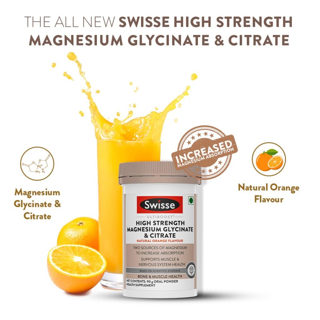 Swisse High Strength Magnesium Glycinate & Citrate Powder, 90gm ...