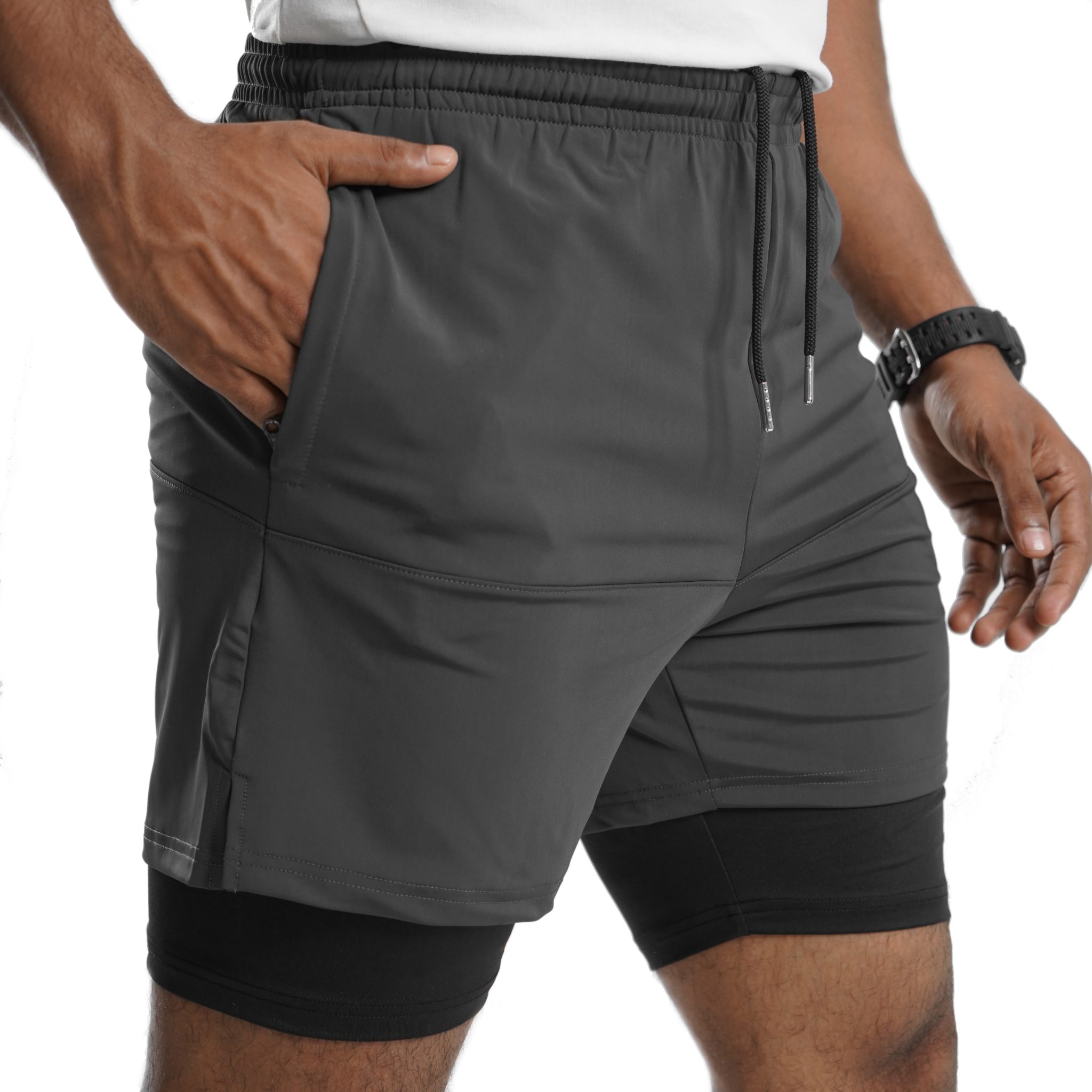 ND Performance 2 In 1 Shorts – Graphite - Nutrition Depot Bangladesh